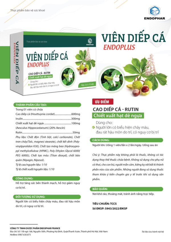 Viên Diếp Cá ENDOPLUS - ENDOPHAR